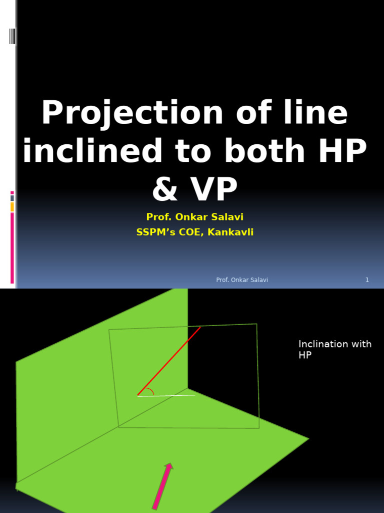 Line Projection in HP and VP | PDF | Angle | Geometric Measurement