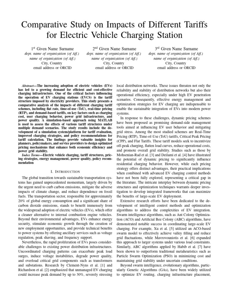 IEEE Conference Template 1 | PDF | Electric Vehicle | Mathematical ...