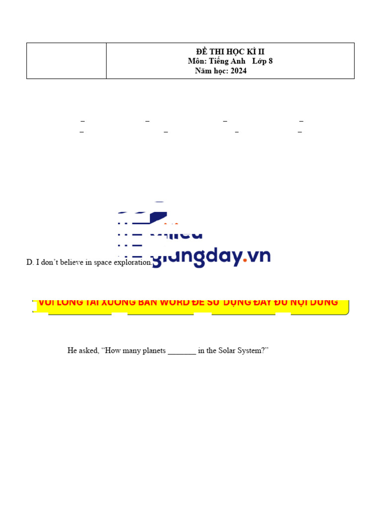 E8 (FORM 2025) 5 đề thi cuối Học Kì 2 Tiếng Anh 8 kèm đáp án-1744624483 ...