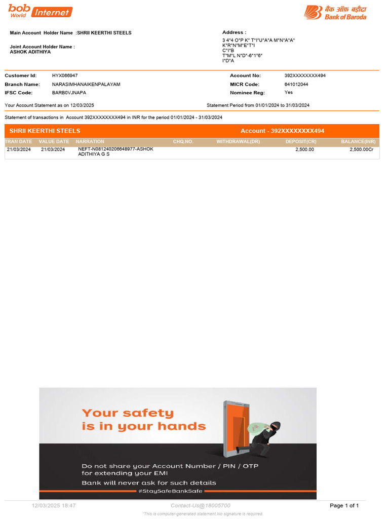 Bob - Keerthi Steels | PDF