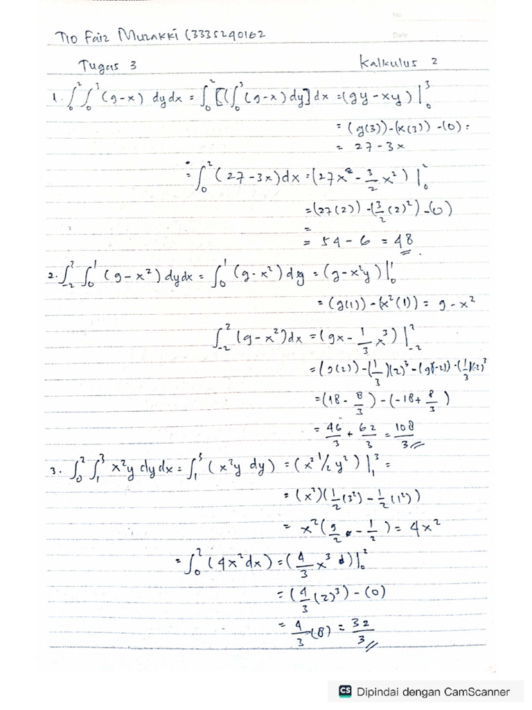 Tugas 3 Kalkulus 2_ Tio Faiz Muzakki | PDF
