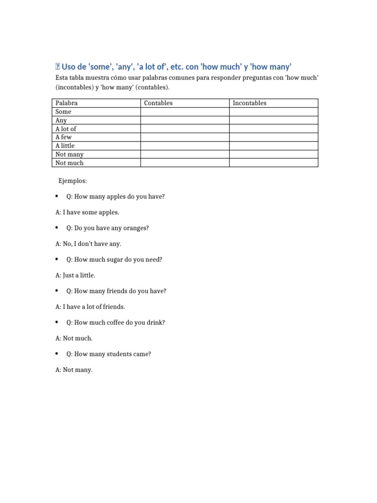 How Much How Many Quantifiers | PDF