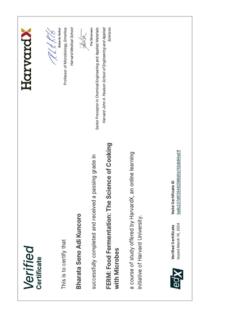 HarvardX FERM Certificate - Edx | PDF