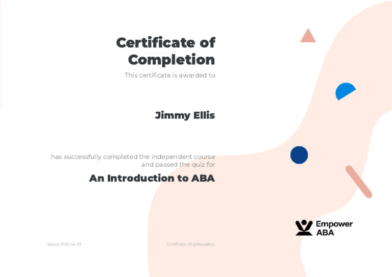 Empower Aba Certificate | PDF