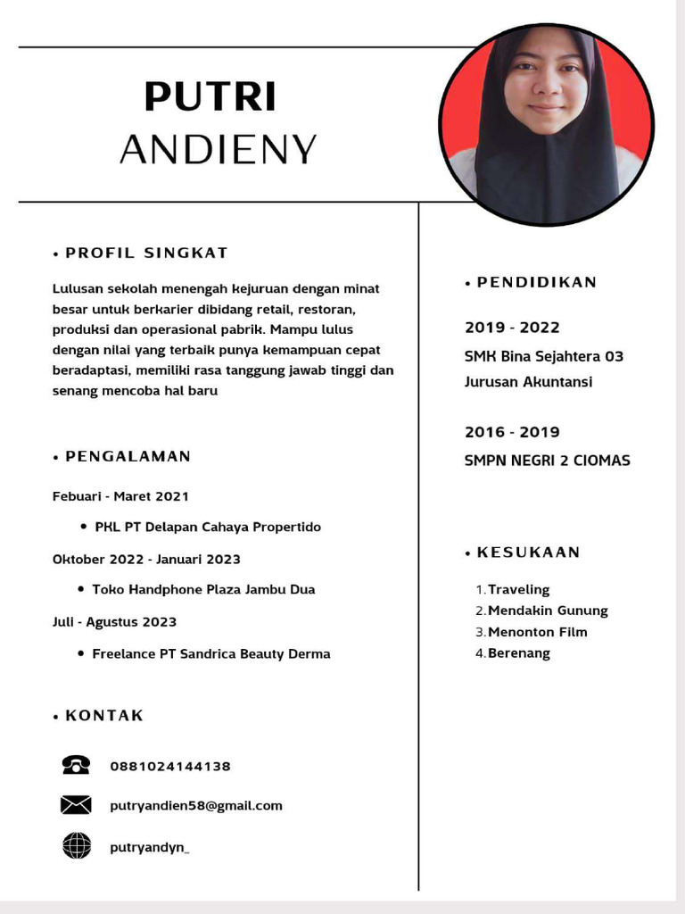 CV Putry Andieny | PDF