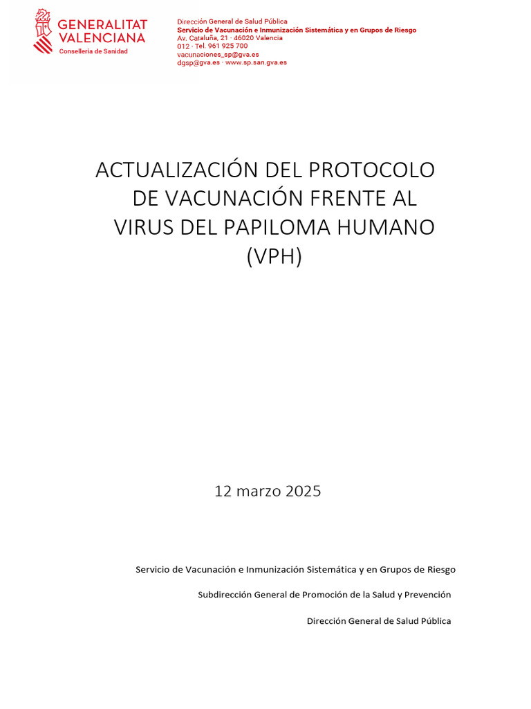 VPH Protocolo 2025 | PDF | Especialidades Medicas | Salud pública