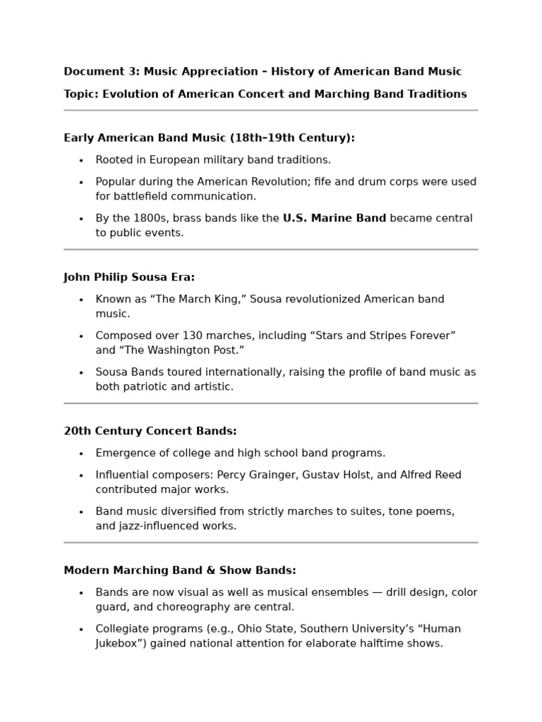 History of American Band Music | PDF