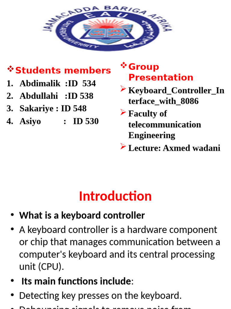 Keyboard_Controller_Interface_with_8086_Presentation Group 3 | PDF | Input/Output | Computer ...