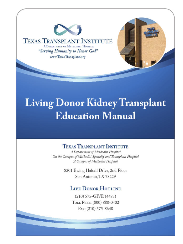 Kidney Live Donor Manual | PDF | Kidney Transplantation | Organ Donation