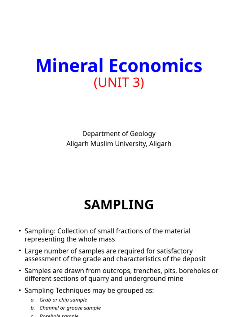 Mineral Economics - Unit 3 | PDF | Geology | Mining