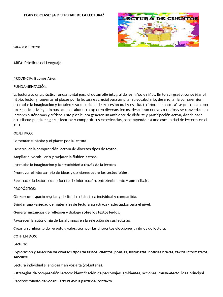 Hora de Lectura | PDF | Comprensión lectora | Aprendizaje