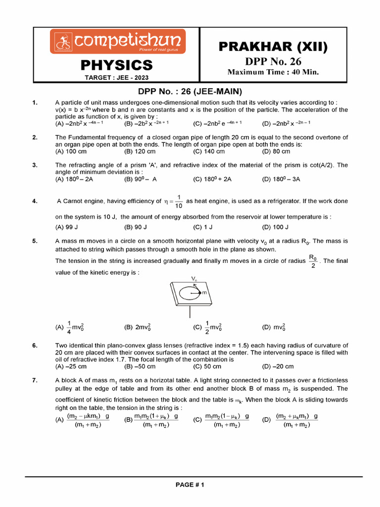 DPP-26 Physics | PDF