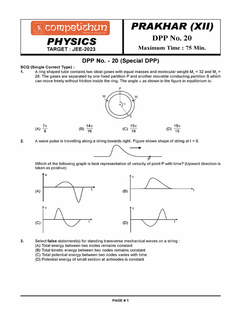 DPP-20 Physics | PDF