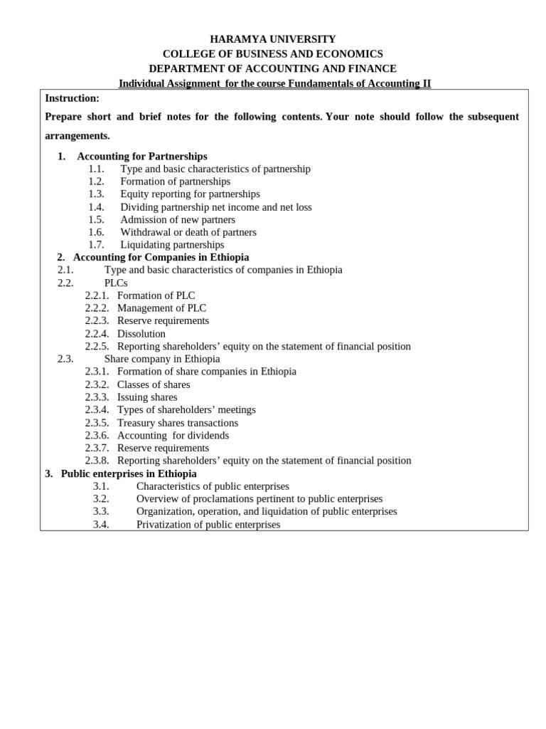 Fundamentals of Accounting II Notes | PDF