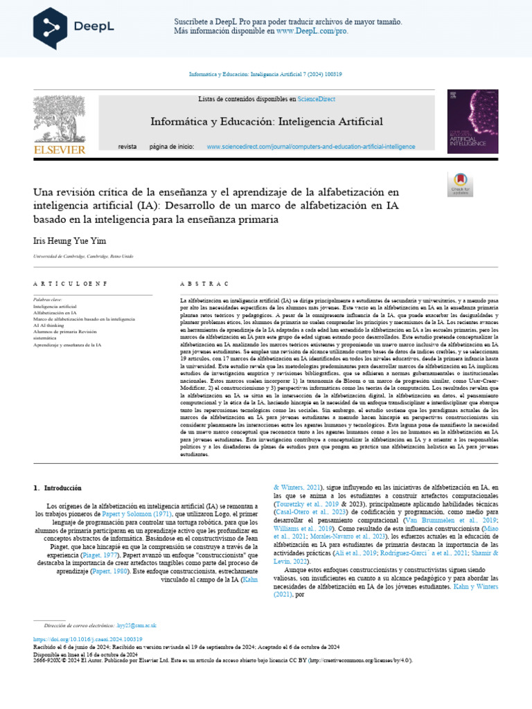Alfabetización en Inteligencia Artificial (IA)_español | PDF ...