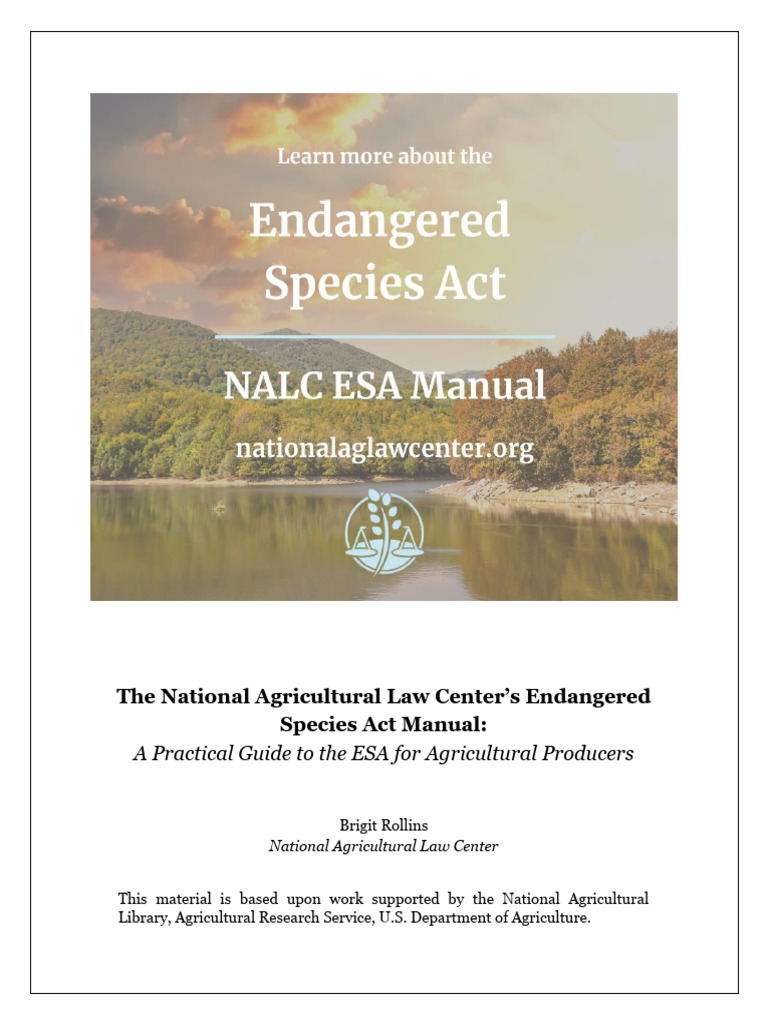 ESA Manual | PDF | Endangered Species Act Of 1973 | Environmental ...