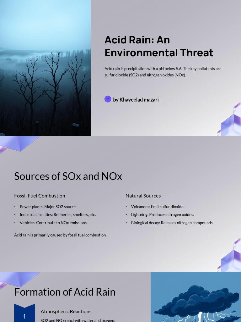 Acid Rain an Environmental Threat[1] | PDF | N Ox | Sulfur Dioxide