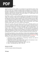 SOP For Operation of The Lux Meter and Monitoring The Lux Level ...
