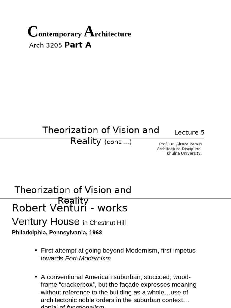 Modern Architecture Lecture 5 | PDF | Style | Architectural Design