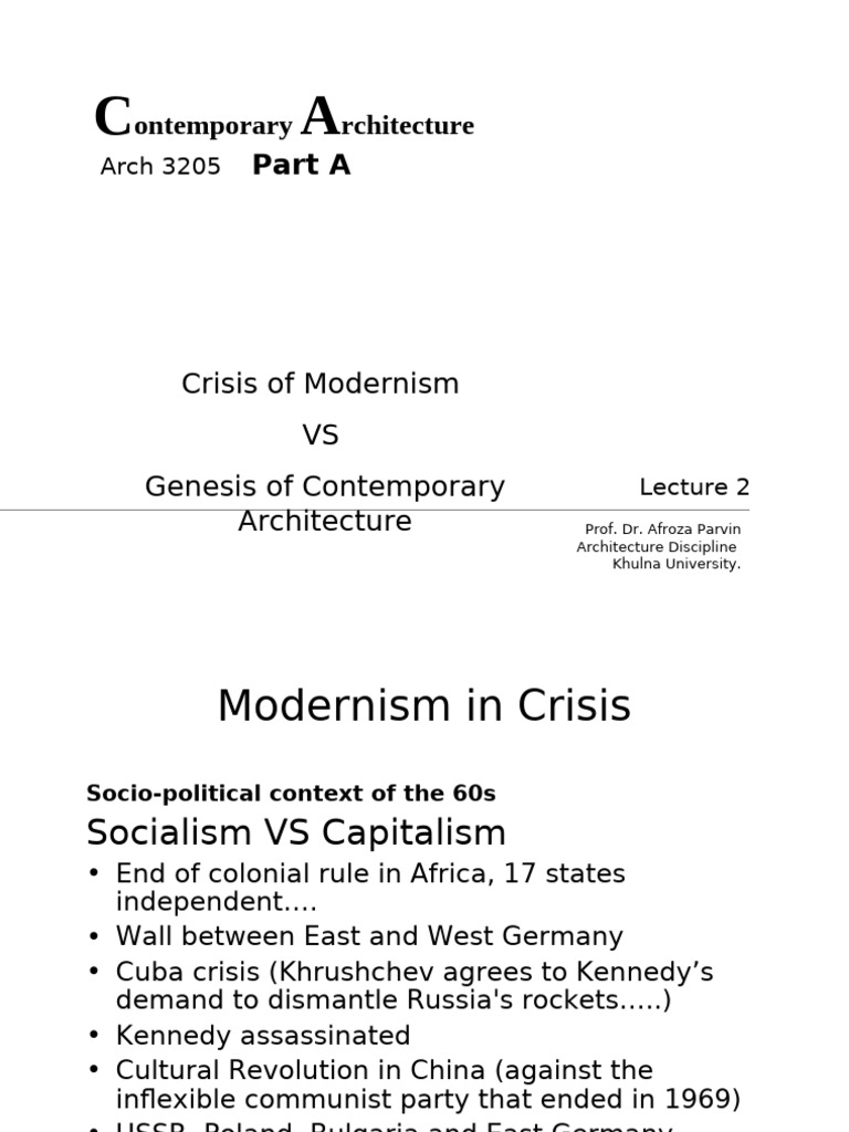 Modern Architecture Lecture 2 | PDF | Architectural Styles | Style
