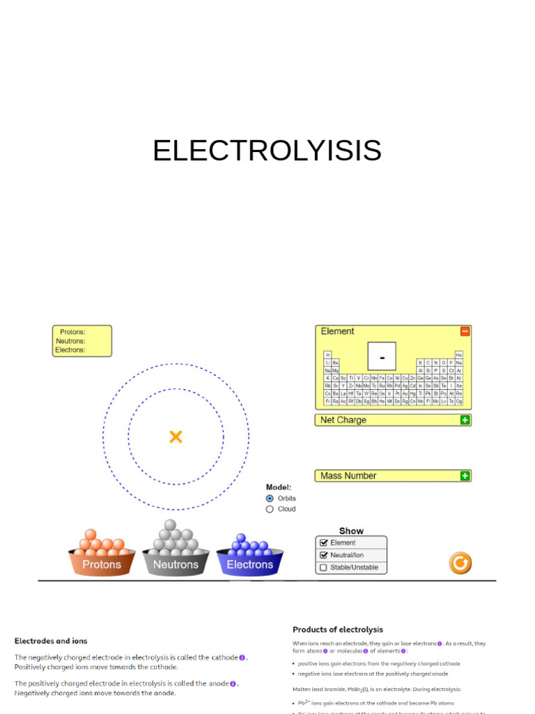Electrolysis | PDF