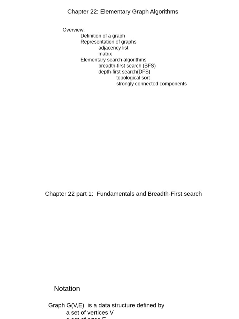 L17 Elementary Graph Algo | PDF | Algorithms And Data Structures | Mathematical Concepts