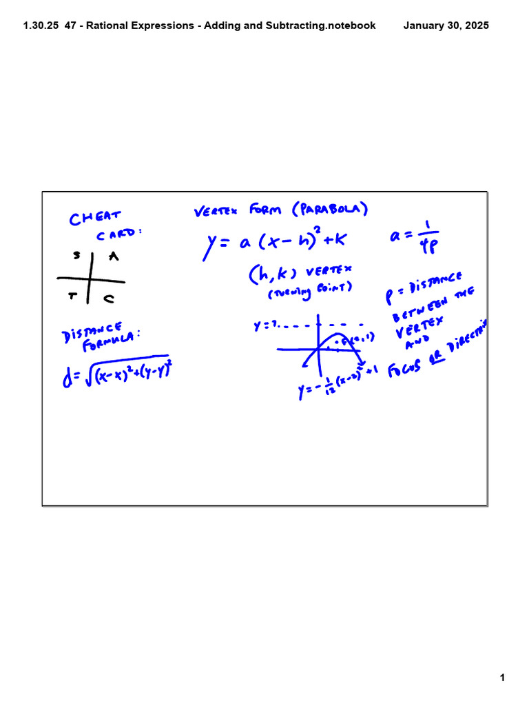 1.30.25 Rational Expressions - Adding and Subtracting (Plus Review ...