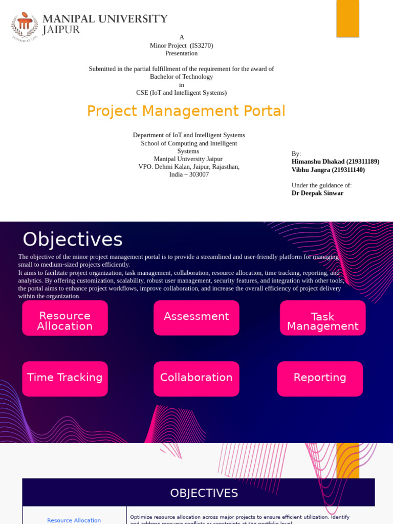 Minor Project PPT Project Management System | PDF | Databases | Project ...