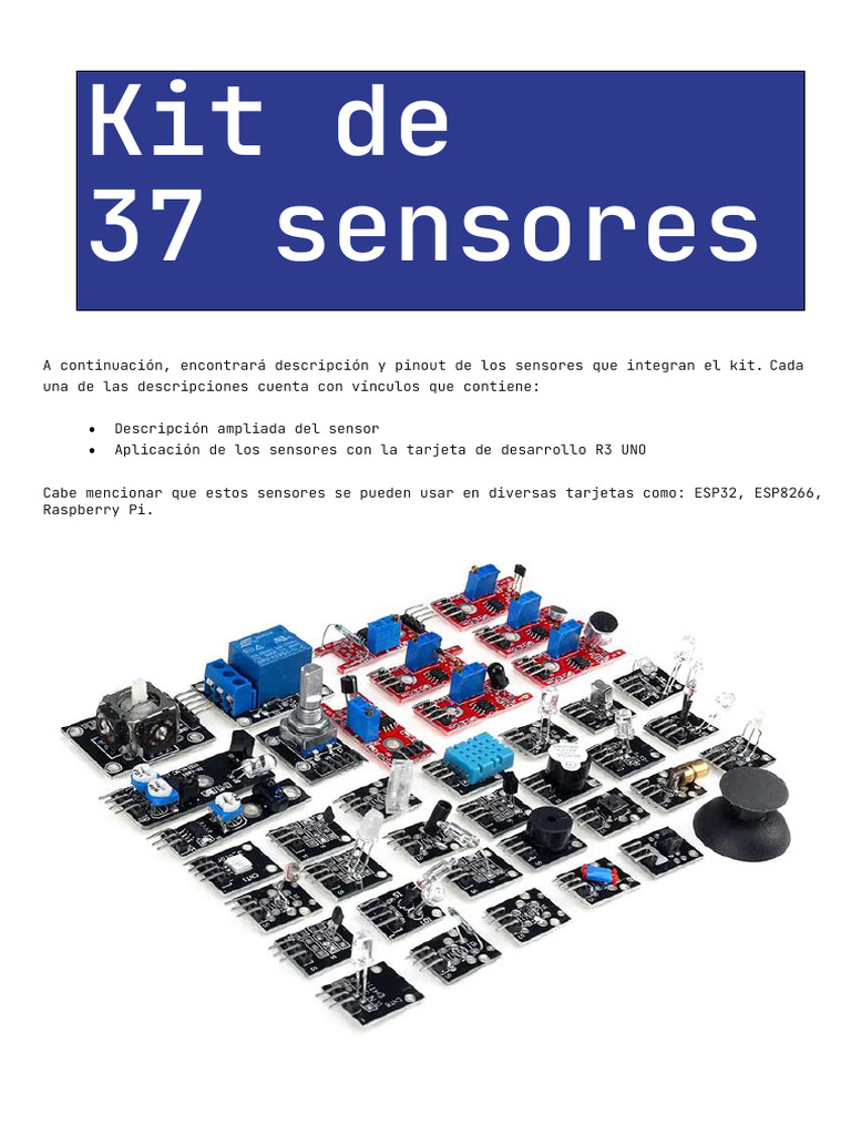 Kit de 37 Sensores 1 1 | PDF | Diodo emisor de luz | Sensor