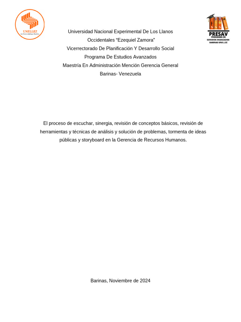 Informe de Herramientas y Tecnicas de Análisis para La Solucion de Problemas Area de RRHH | PDF ...