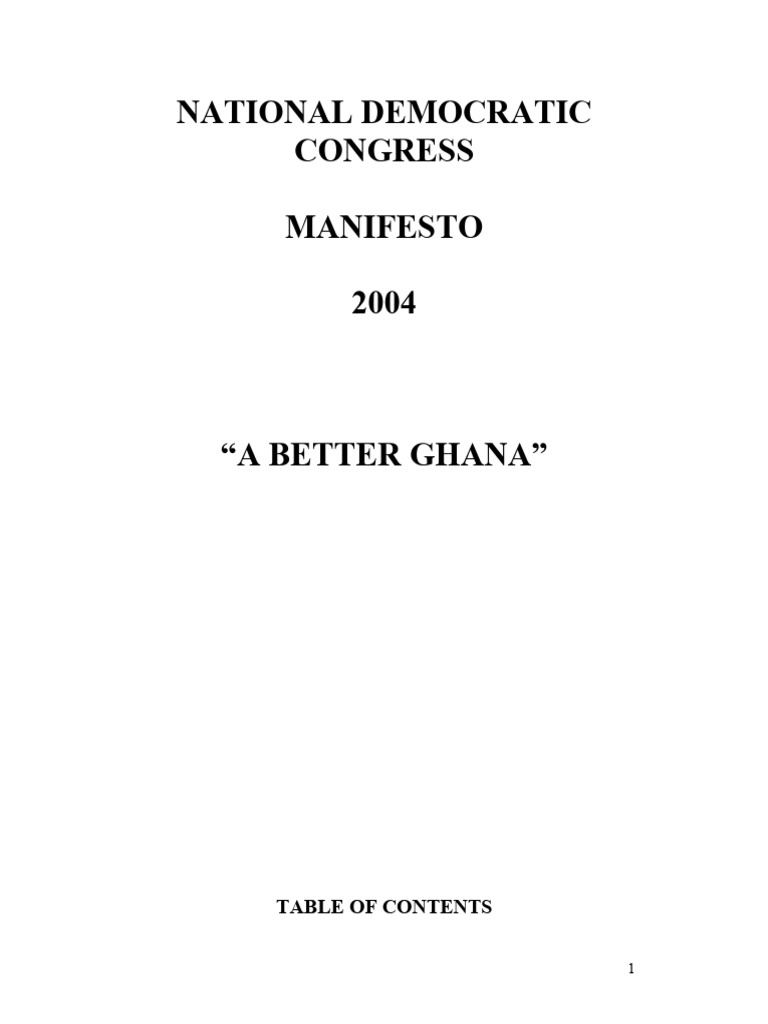 Ndc Manifesto | PDF | Cost Of Living | Taxes