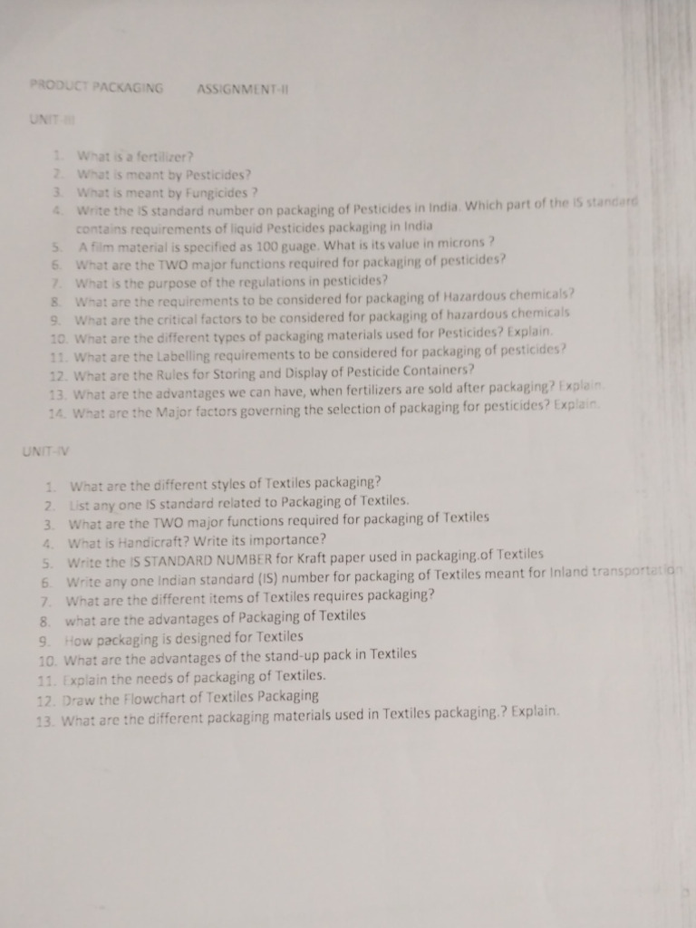 Product Packaging Assignment | PDF | Textiles | Pesticide