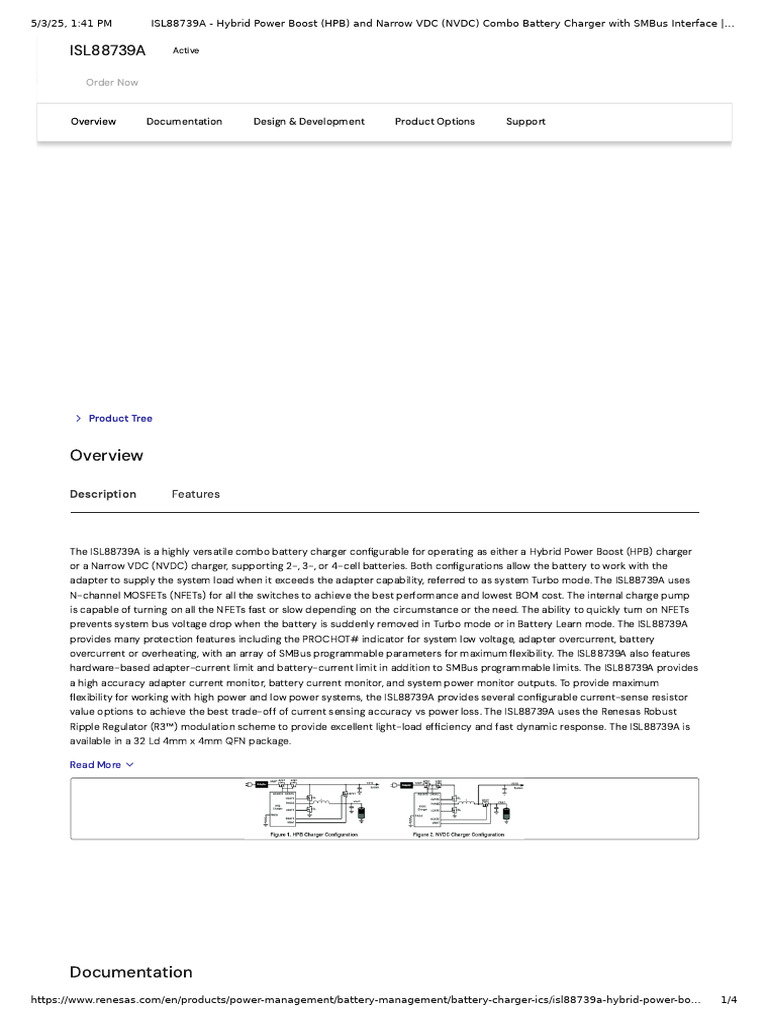 ISL88739A Hybrid Power Boost Charger | PDF | Mosfet | Battery Charger