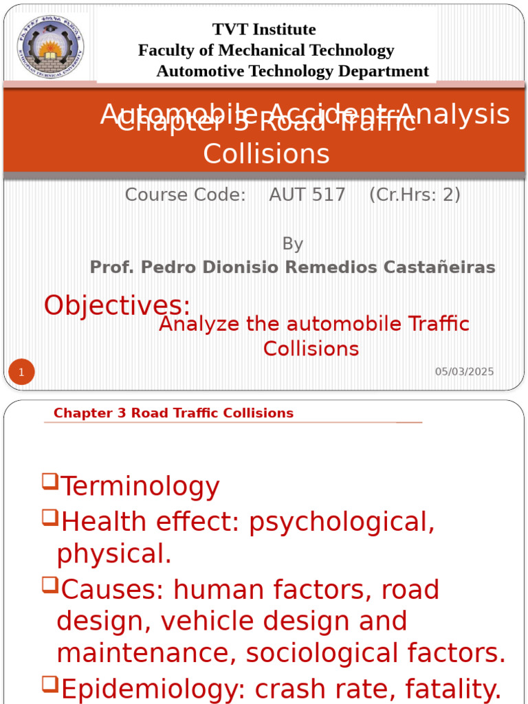 AUT517 Chapter 3 Road Traffic Collisions- | PDF | Traffic Collision ...
