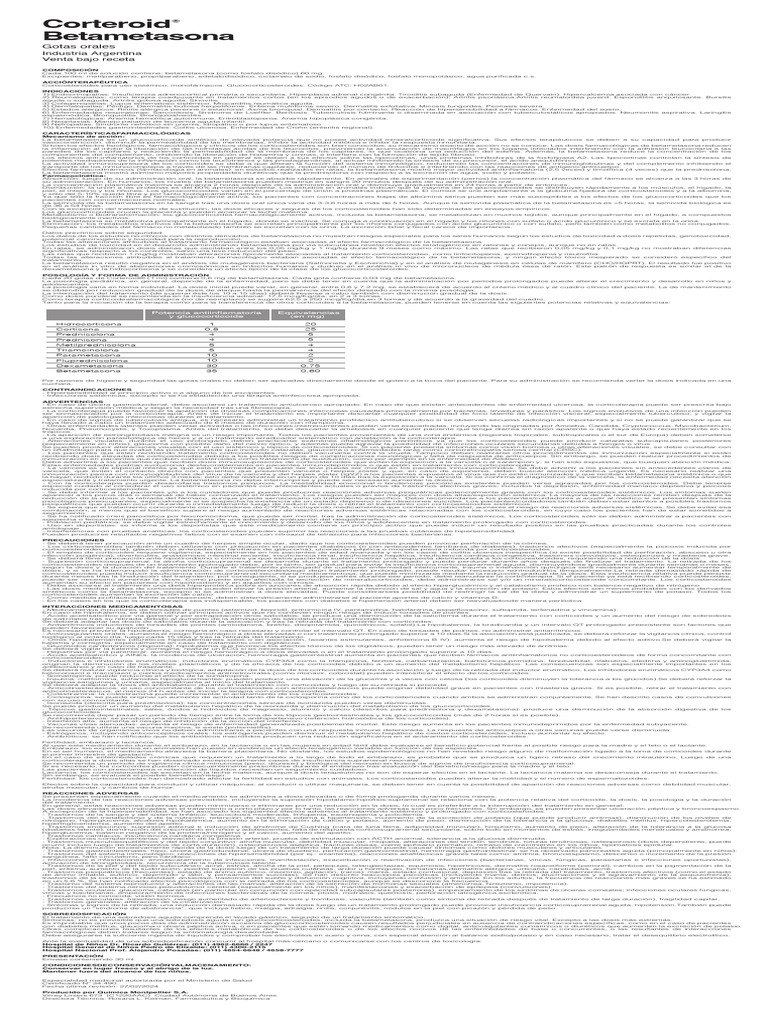 CORTEROID (Gotas) | PDF | Glucocorticoides | Corticosteroides