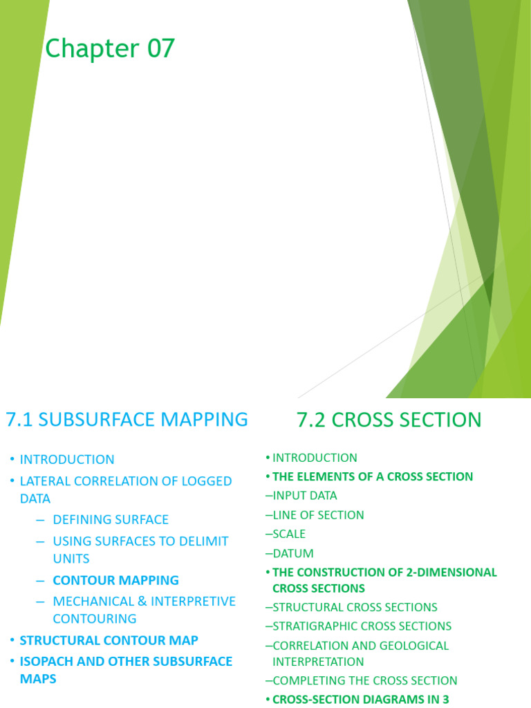 07-1 Chapter 07 Subsurface Mapping X-Section | PDF | Contour Line ...