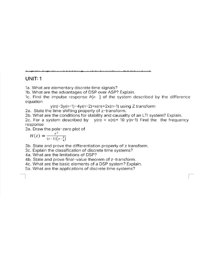 DSP unit wise imp questions (1) | PDF