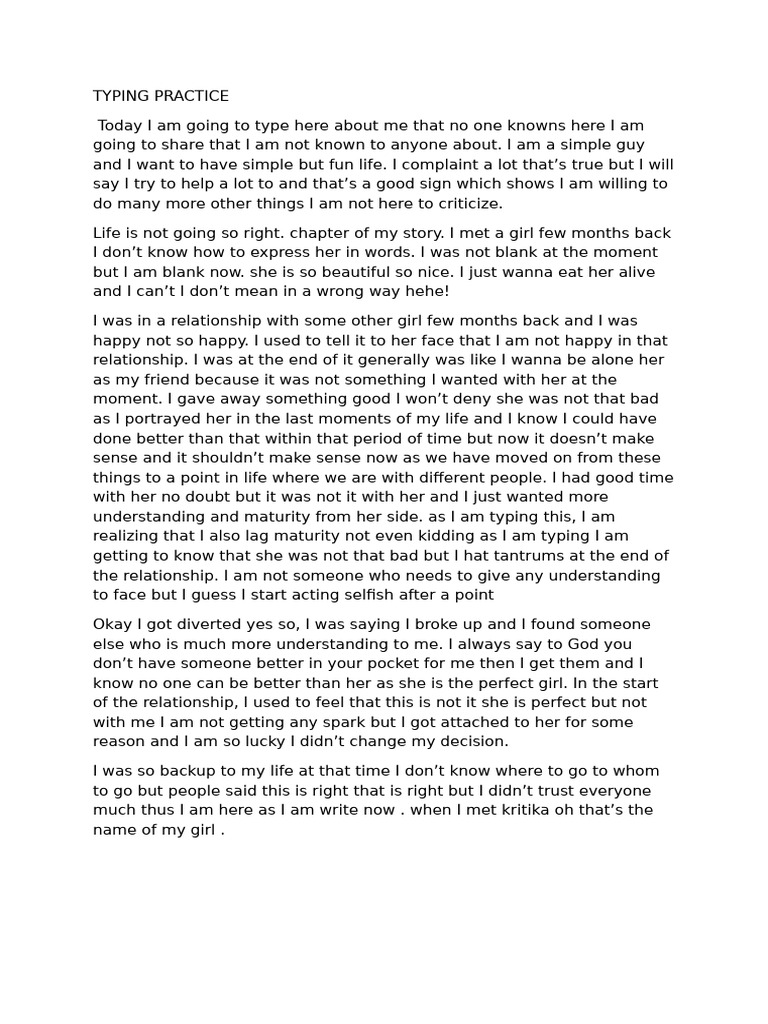 TYPING PRACTICE | PDF