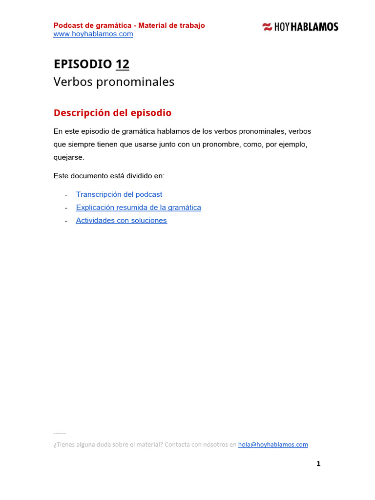Verbos Pronominales 3 | PDF | Pronombre | Verbo