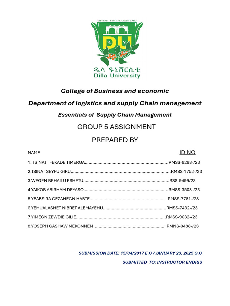 Supply Chain Assignment 3y | PDF | Goal | Business