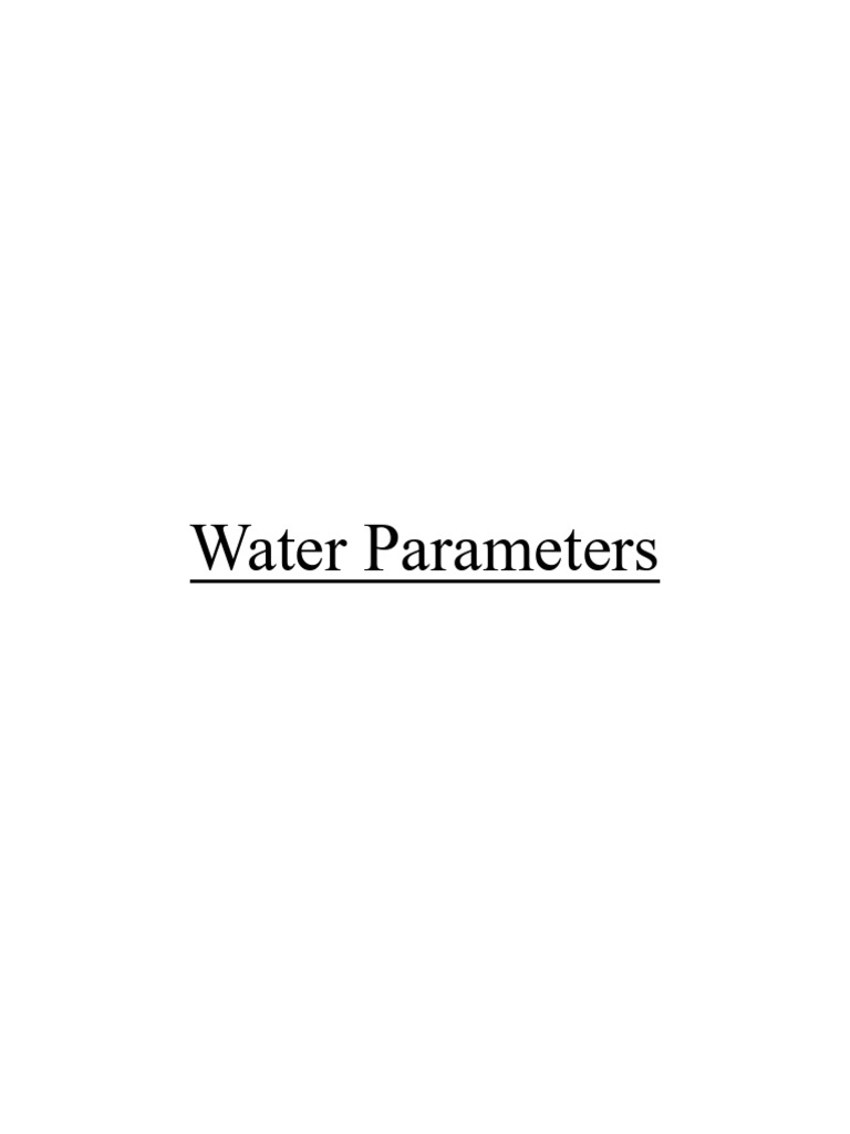 Water Parameters | PDF