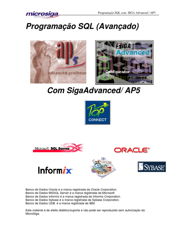 Microsiga - Programacao SQL Avancado | PDF | SQL | Tabela (banco de dados)