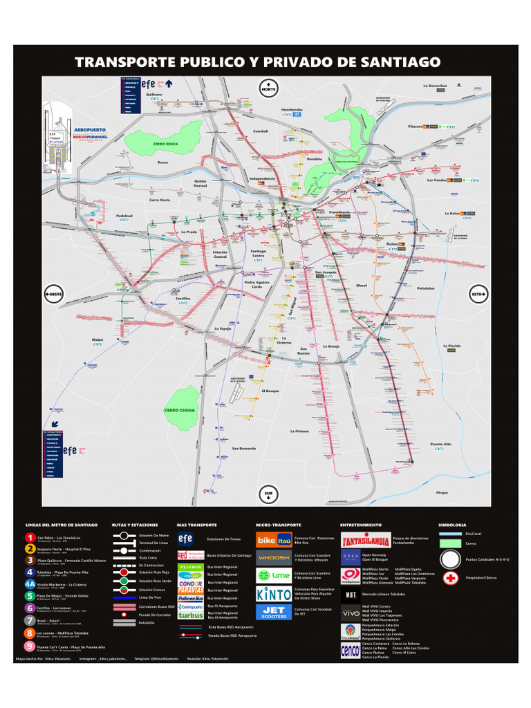 Mapa de Transporte Publico Y Privado de Santiago | PDF