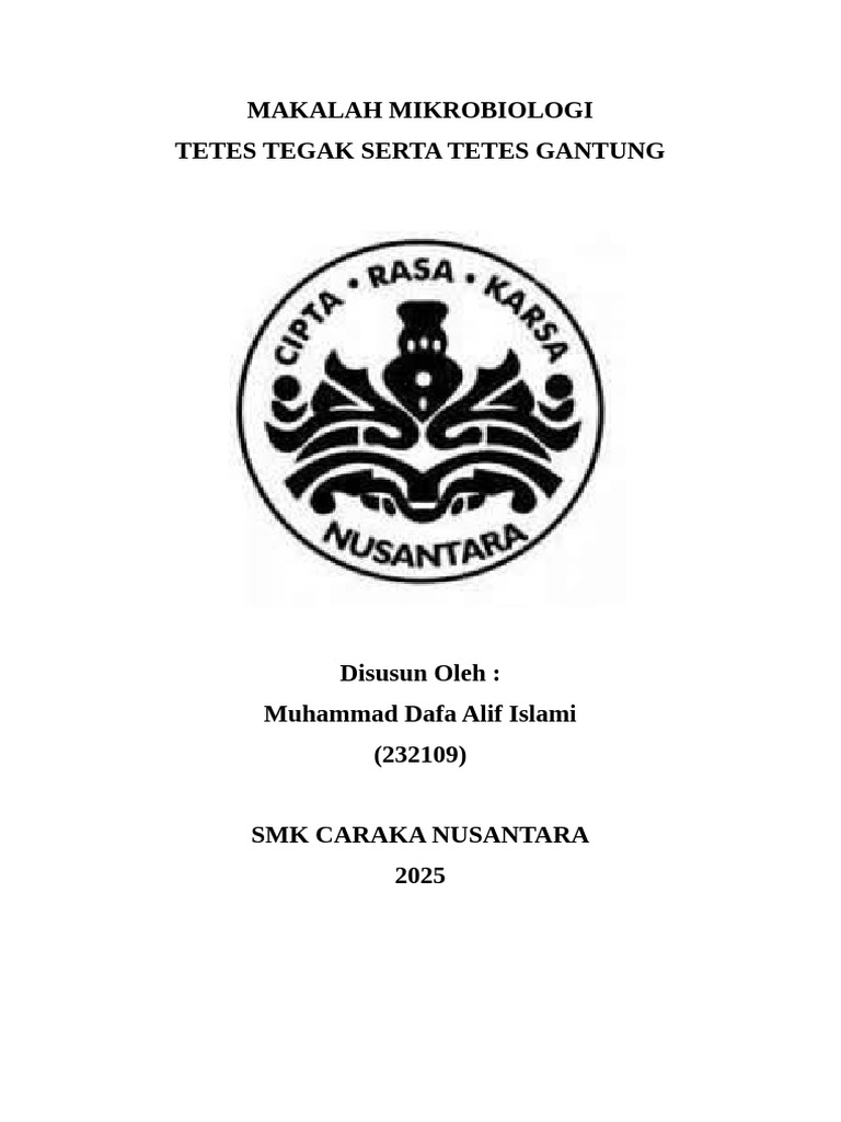 Praktikum Tetes Tegak dan Gantung Mikroba | PDF