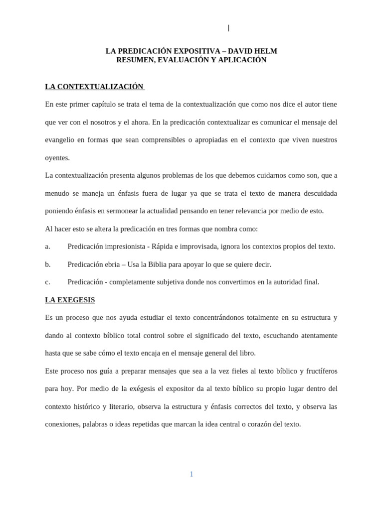La Predicación Expositiva de David Helm | PDF | Biblia | Sermón