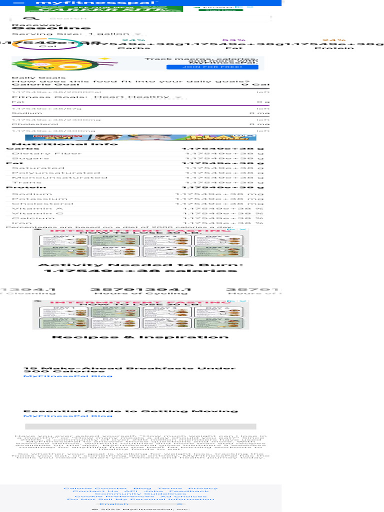 Gasoline Nutritional Information | PDF | Fat | Nutrition Facts Label