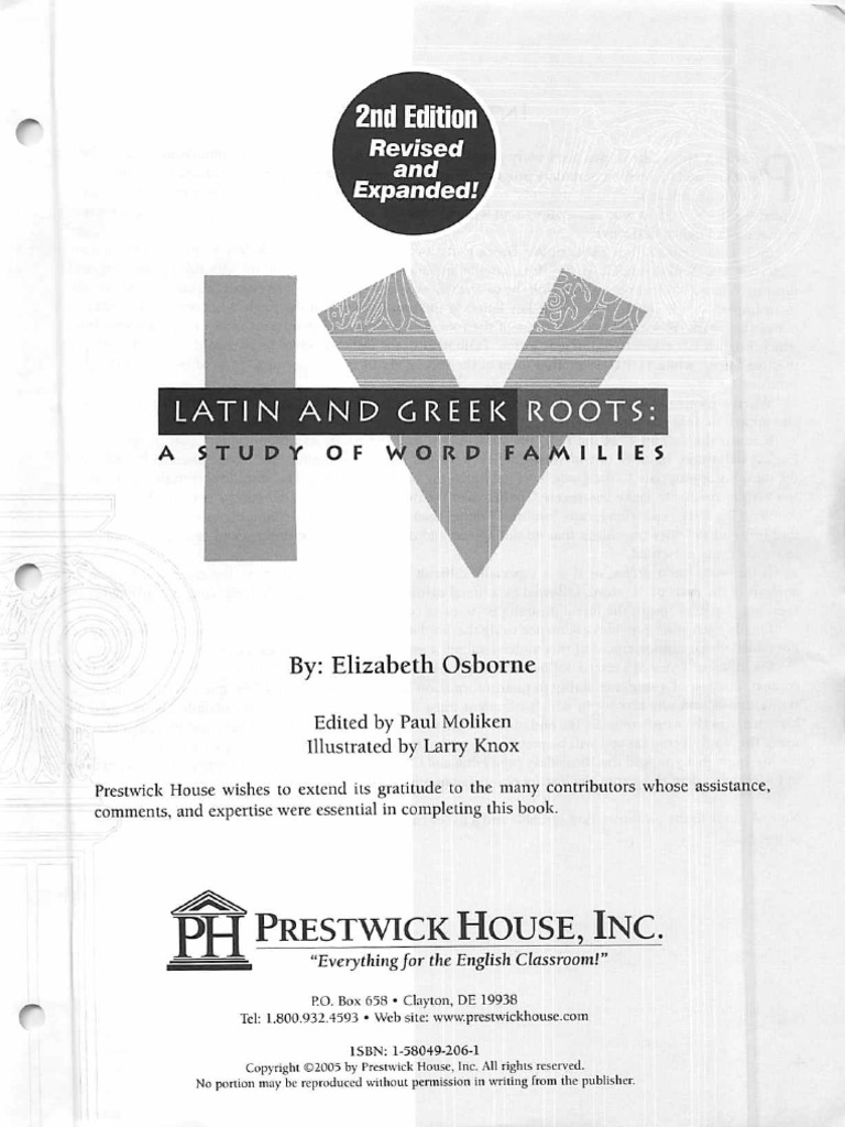 Latin and Greek Roots - Quest Curriculum 2 | PDF
