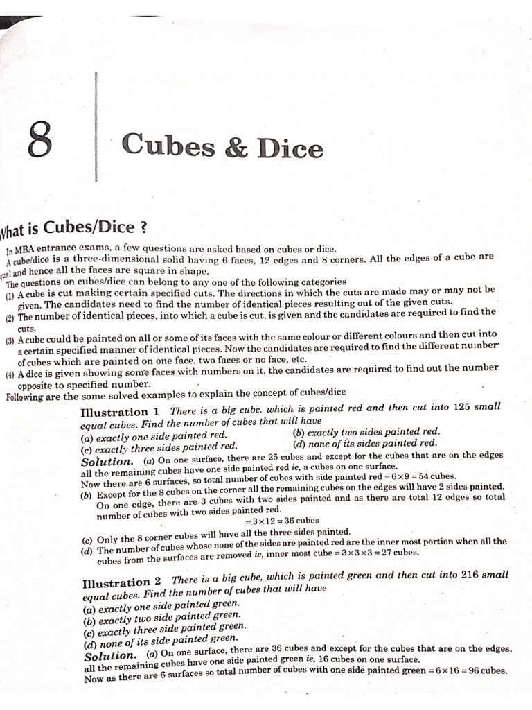 Cubes and Dice | PDF