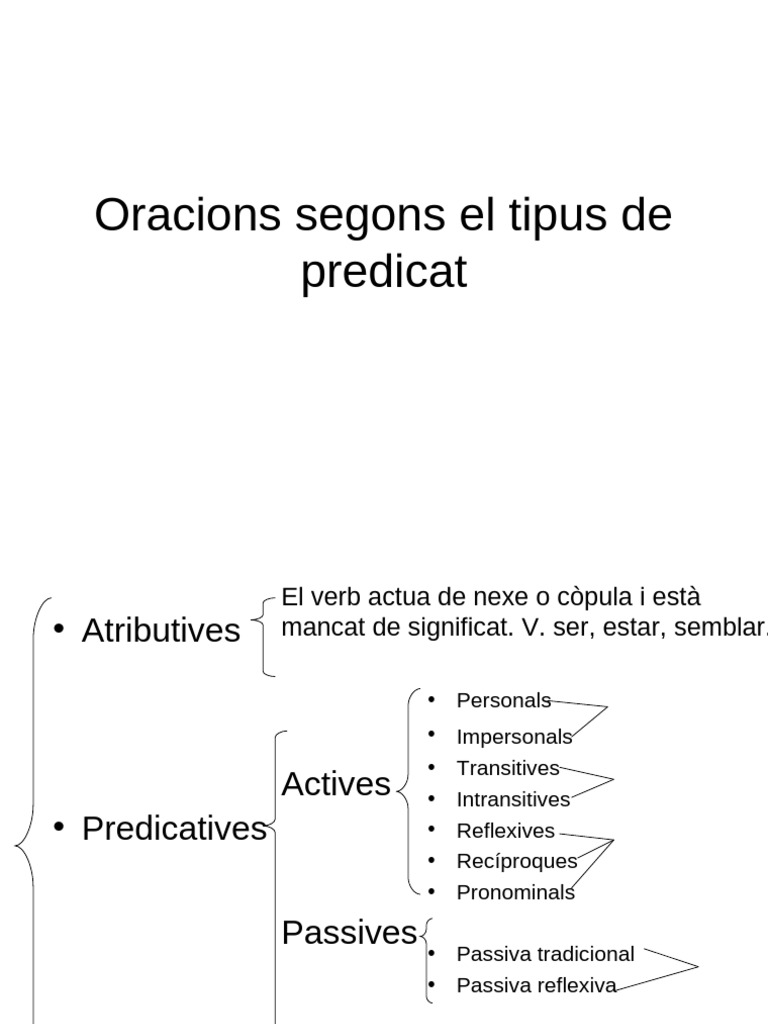 Oracions Segons El Tipus de Predicat (1) | PDF