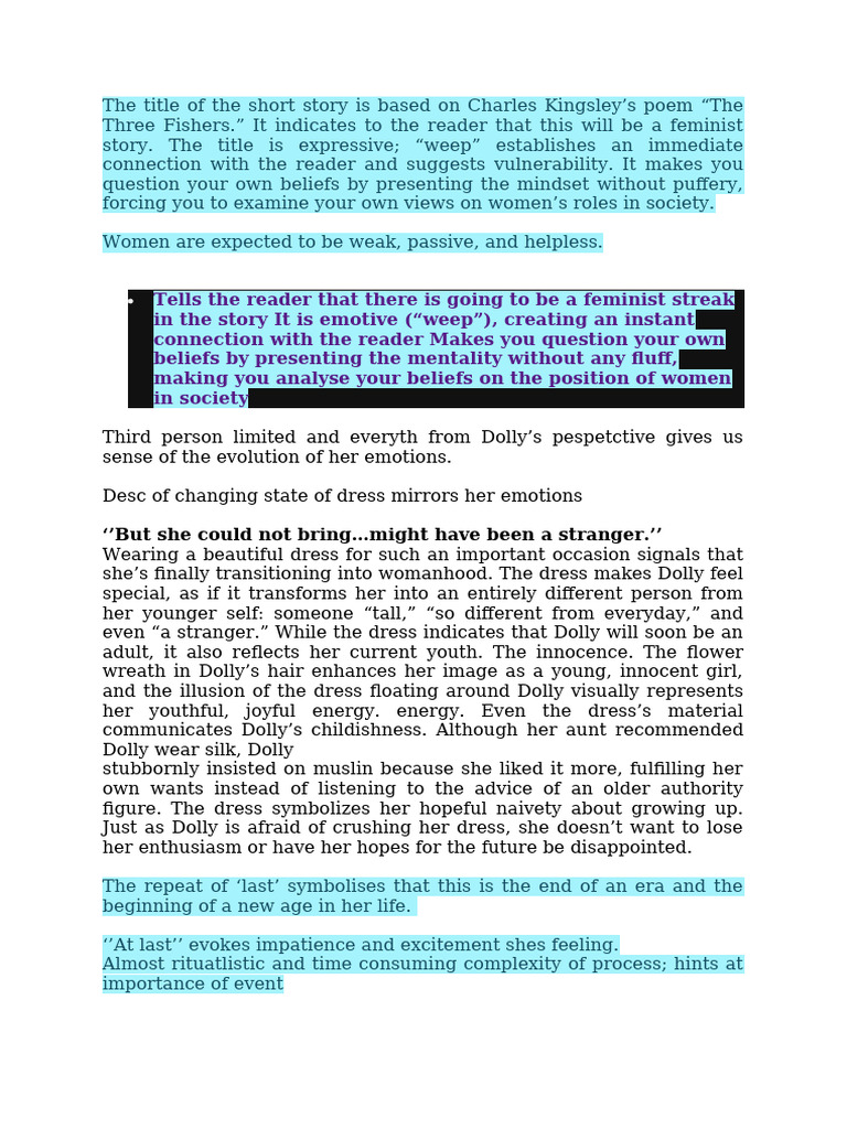 Women Must Weep Analysis | PDF | Beauty | Shame